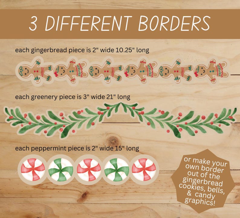 Gingerbread Christmas Bulletin Board Kit | Editable Canva Template - Etsy