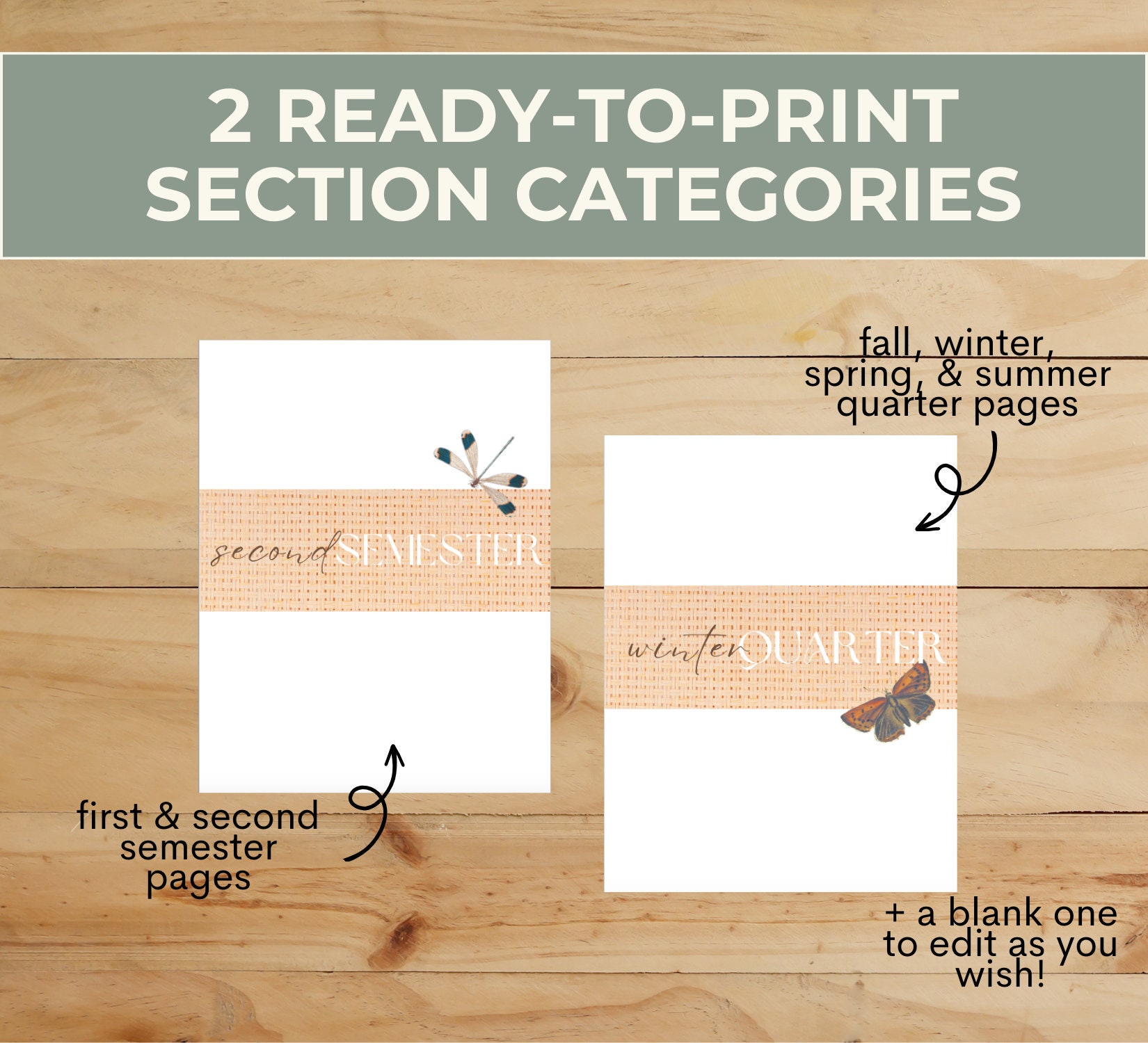 EDITABLE Planner Cover Pages & Binder Cover Pages | Boho Theme Teacher ...