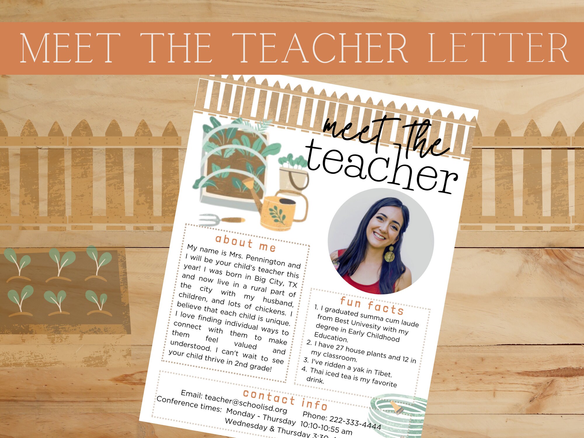 Garden Theme Meet the Teacher Letter Template - Garden Classroom Decor ...