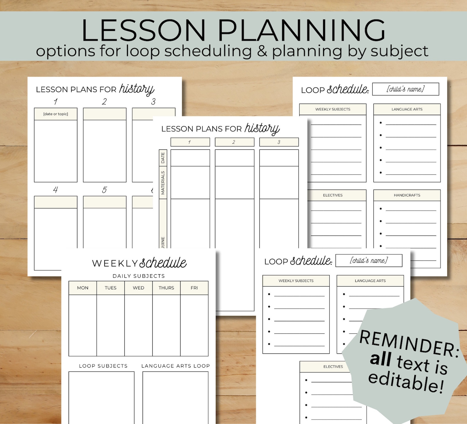 FULLY EDITABLE Ultimate Homeschool Planner - Charlotte Mason + Loop ...