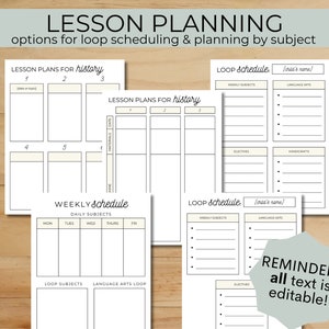 100% EDITABLE Ultimate Homeschool Planner - Charlotte Mason + Loop Scheduling + Multiple ...