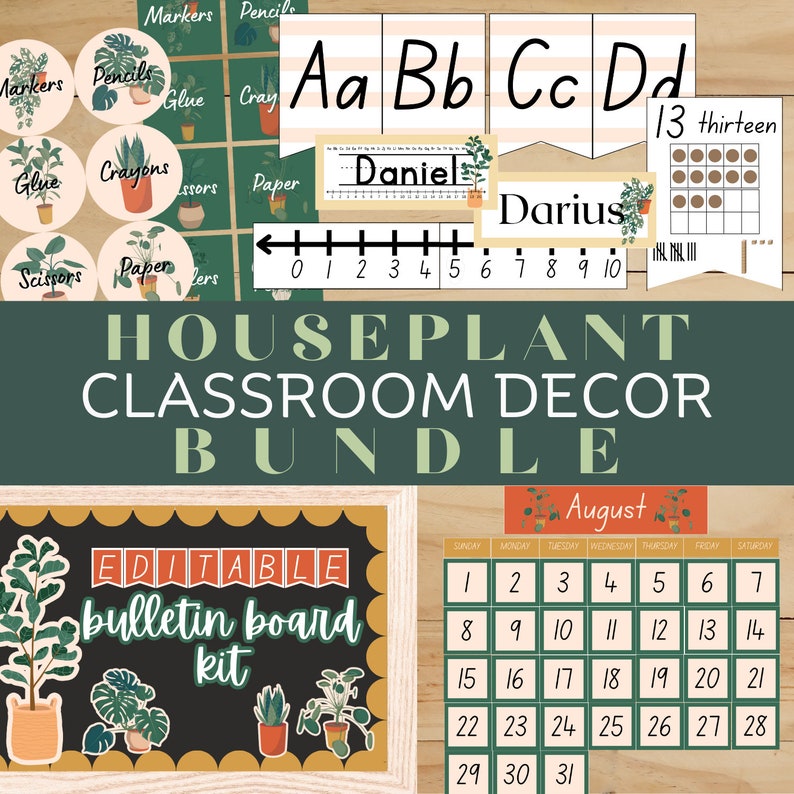 Boho Plant Theme Classroom Decor BUNDLE - Houseplant Classroom - Etsy