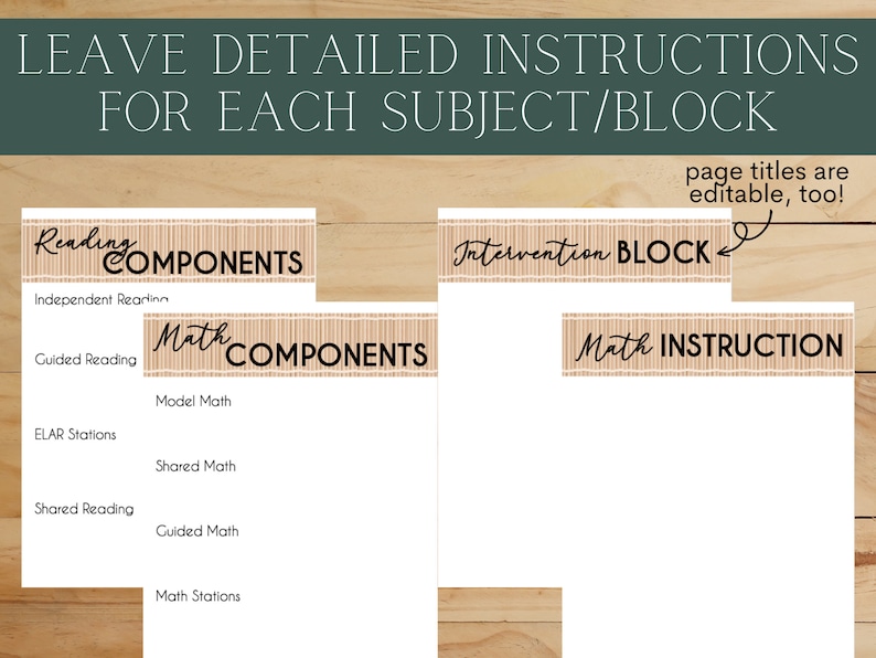 Editable Maternity Leave Binder for Teachers + Long Term Substitute ...