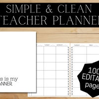Teacher Planner Printable - Colorful Academic Binder With Lesson ...