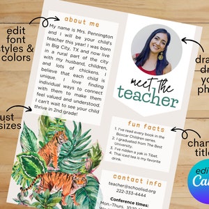 Editable Meet the Teacher Letter Jungle Theme - Boho Jungle Classroom ...