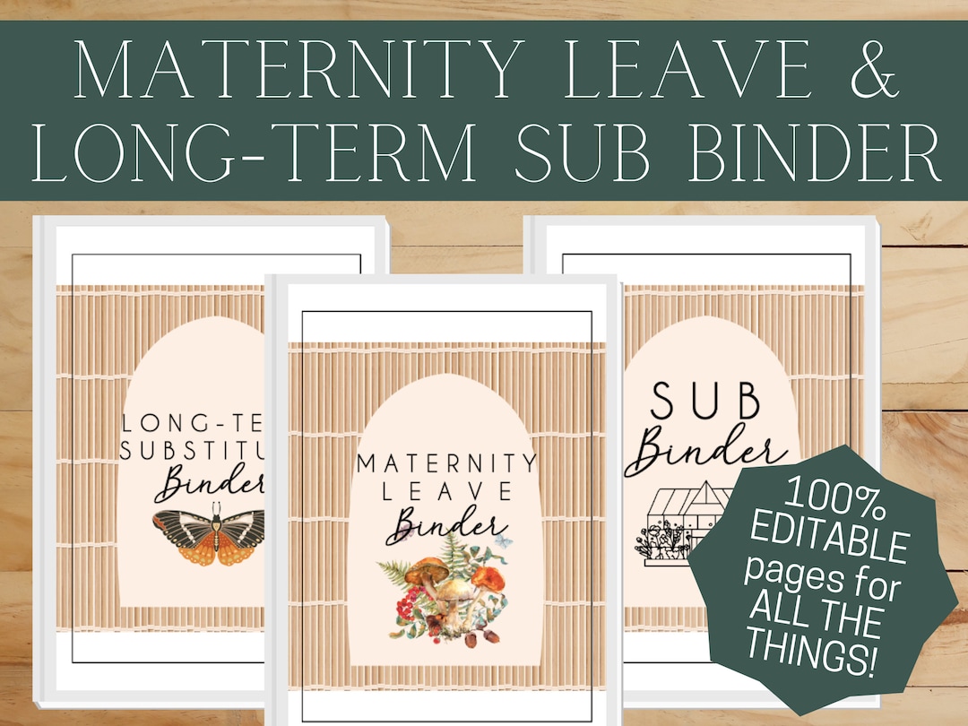Editable Maternity Leave Binder for Teachers + Long Term Substitute ...
