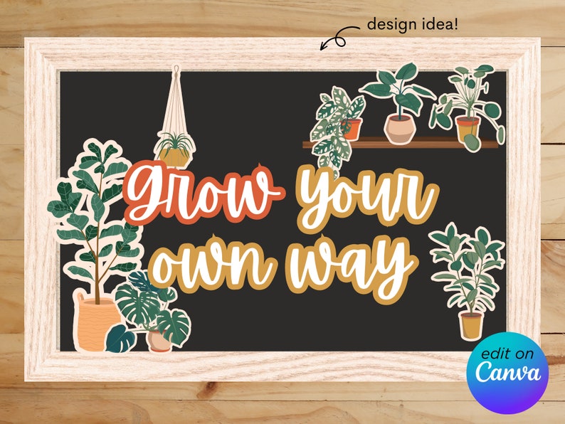 Boho Plant Bulletin Board Kit Houseplant Theme Classroom Decor - Etsy