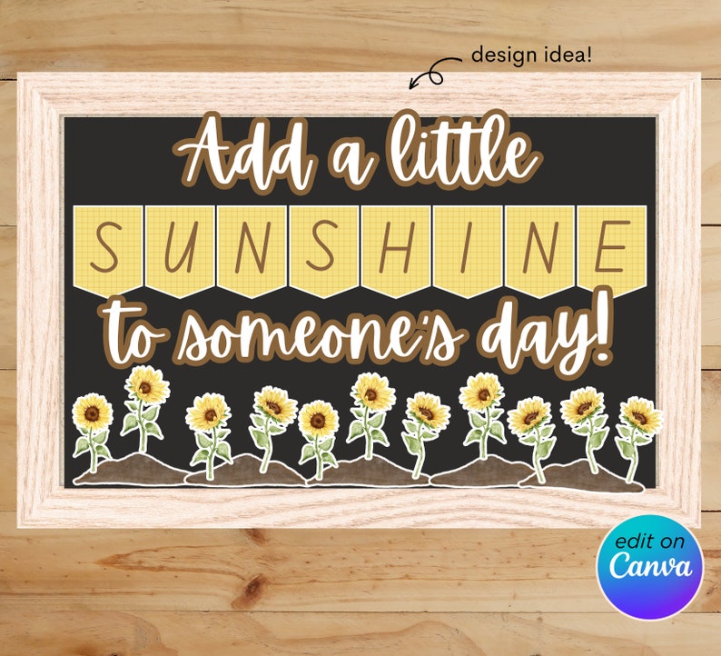 Sunflower Bulletin Board Kit - Editable Bulletin Board Decor for ...