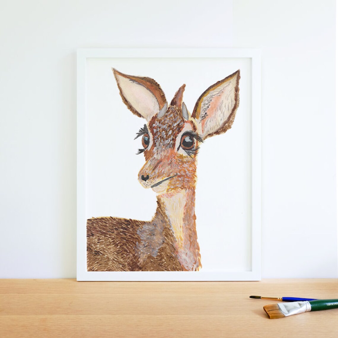 Baby Antelope Watercolor Art Print for Kids - Etsy