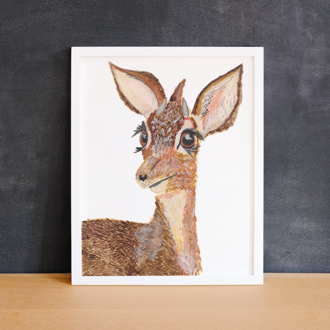 Baby Antelope Watercolor Art Print for Kids - Etsy