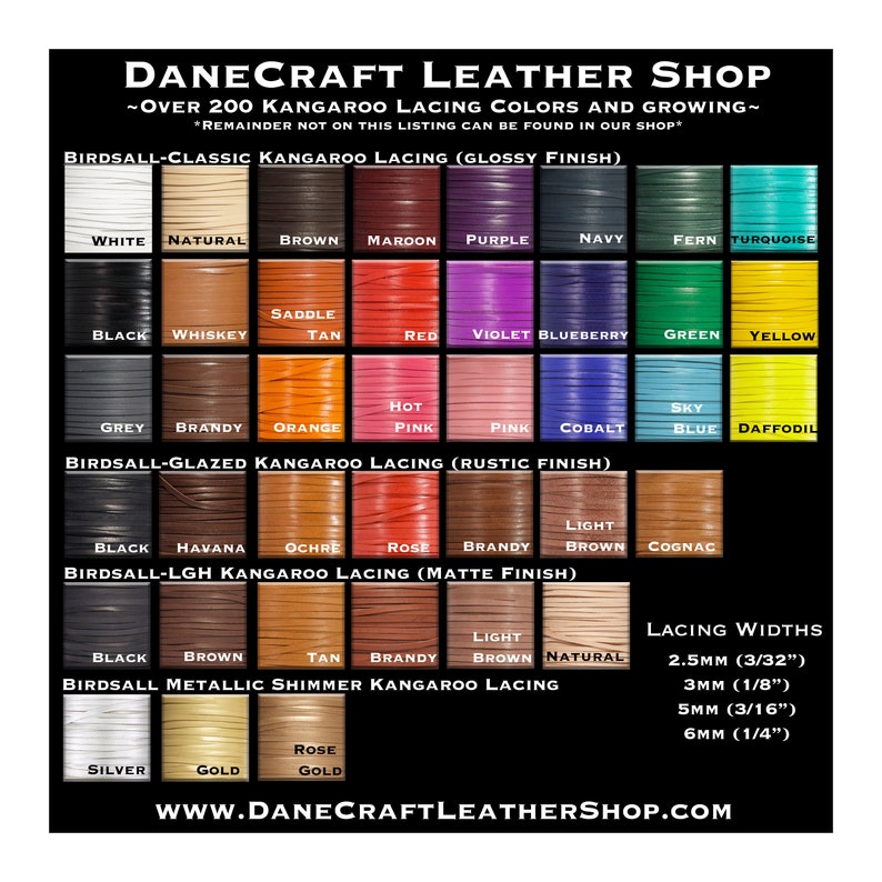 Kangaroo Leather Lace-300+ Colors!--packer Tannery-fire RED Metallic ...