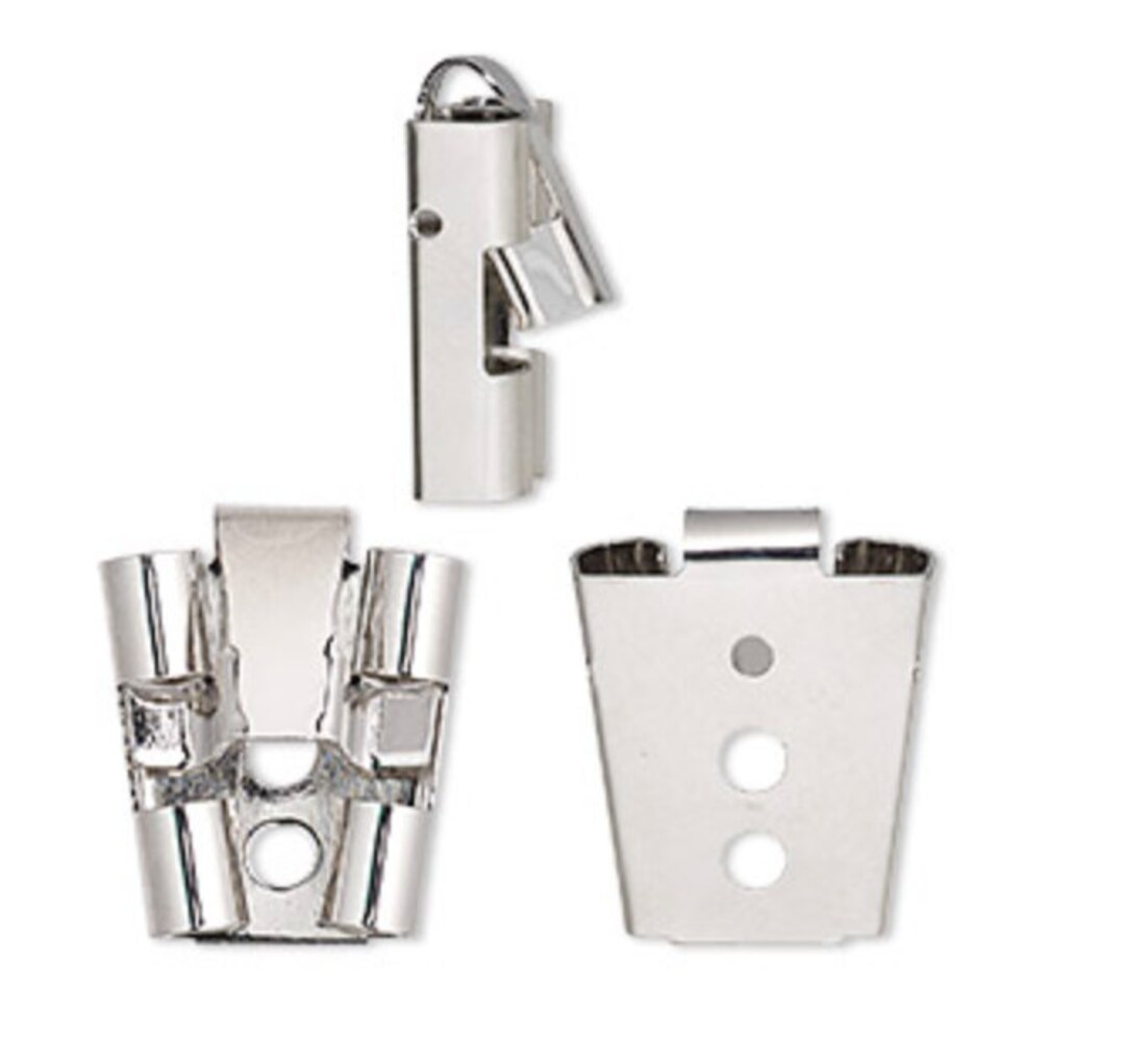 Bolo Slide-squeeze Action Silvertone Finished Brass, 26x22mm. Works ...