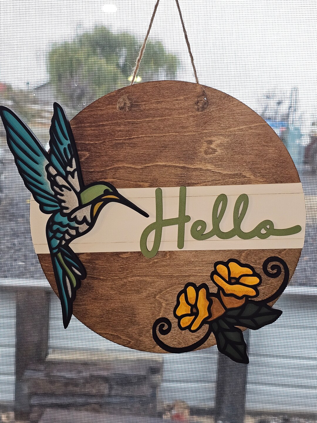 Hello Hummingbird Sign, Hummingbird, Round Sign, Hummingbird Sign - Etsy