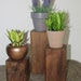 Wood Block Risers, Set of 3 Rustic Solid Block Pedestal Risers ...