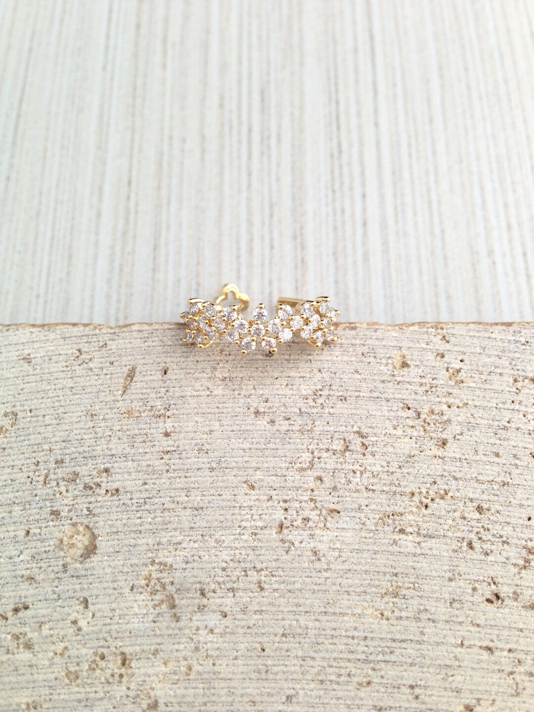 Flower Ring,gold Flower Ring,crystal Flower Ring,tiny Crystal Cubic ...