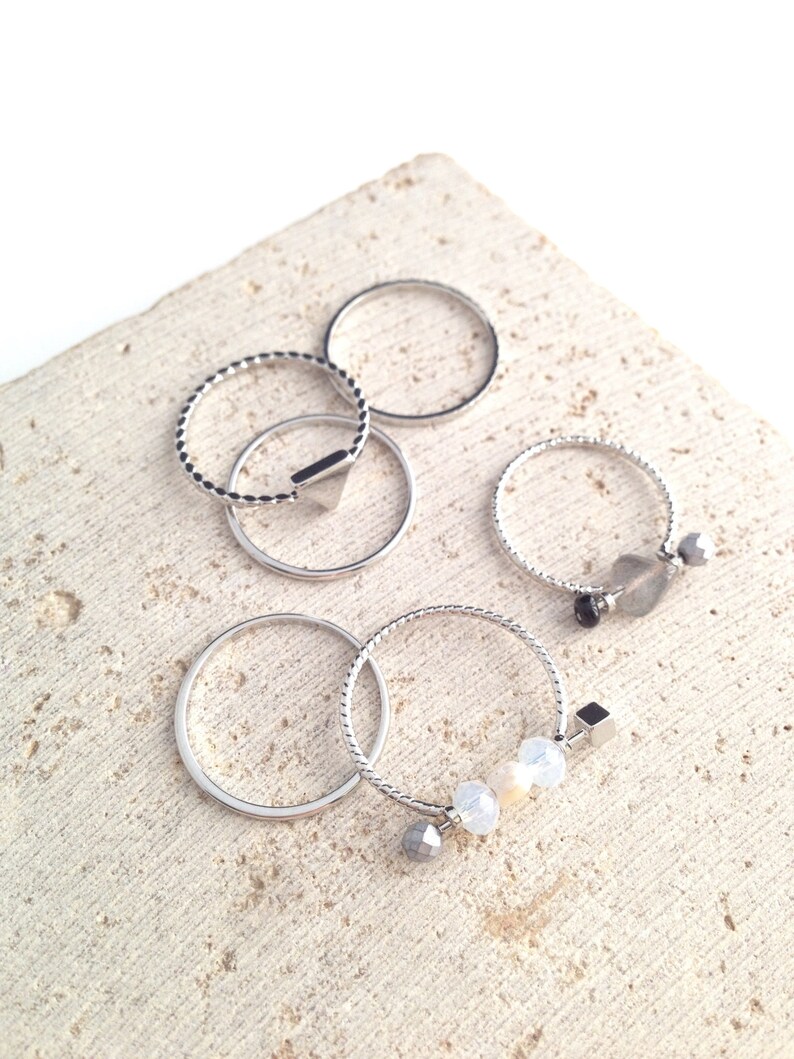 RingSilver RingsStone RingsMultiple Sets of Ringsknuckle | Etsy