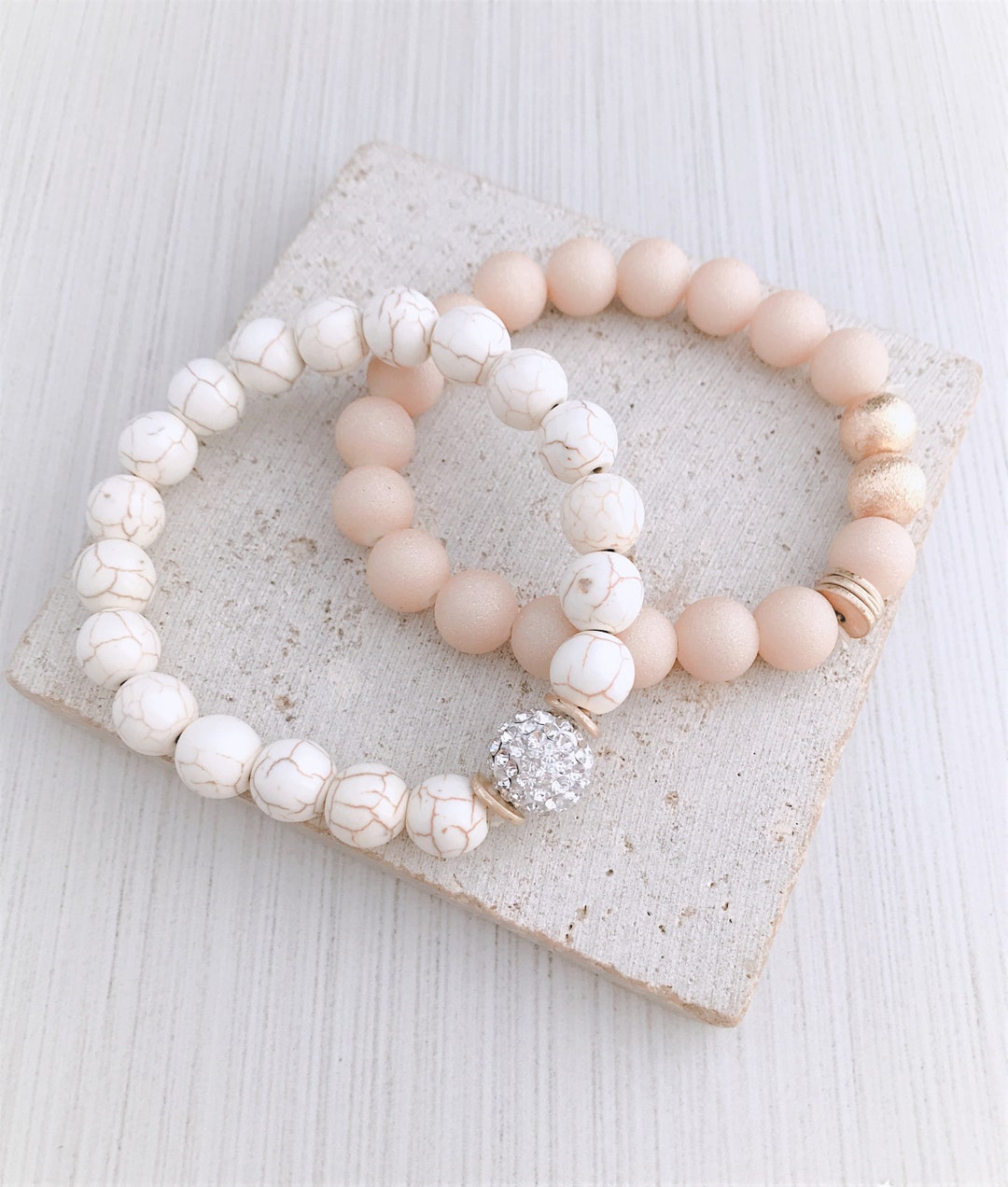 Boho Bracelets,marble Bracelets,stone Bead Bracelets,multiple Layered ...