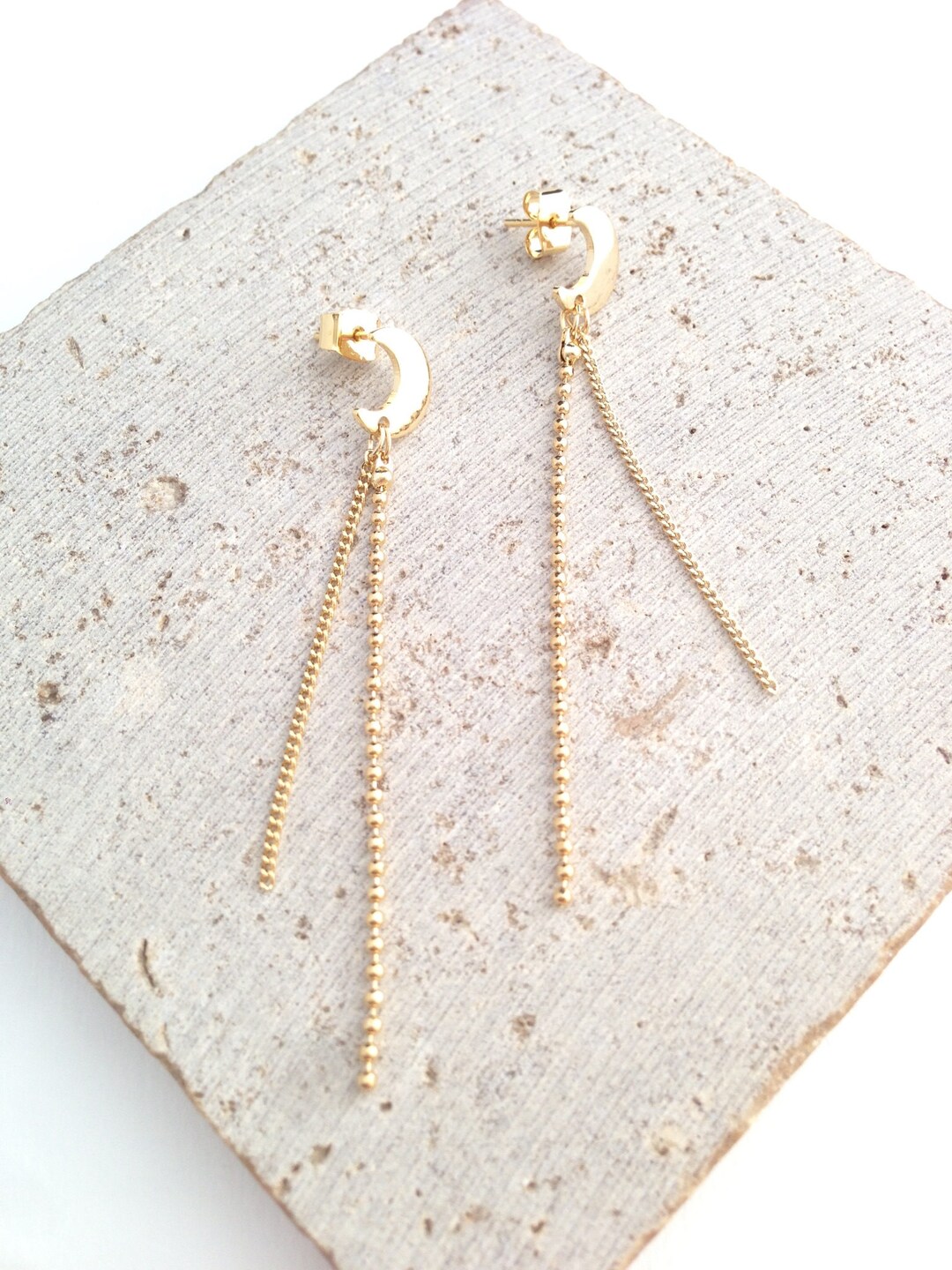 Moon Earring,moon Tassel Earring,moon Dangle Earring,crescent Moon ...