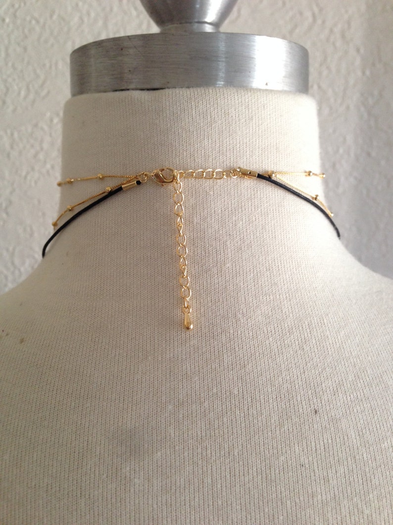Choker Necklacedew Drop Chain Choker Necklacegold Curved Bar - Etsy