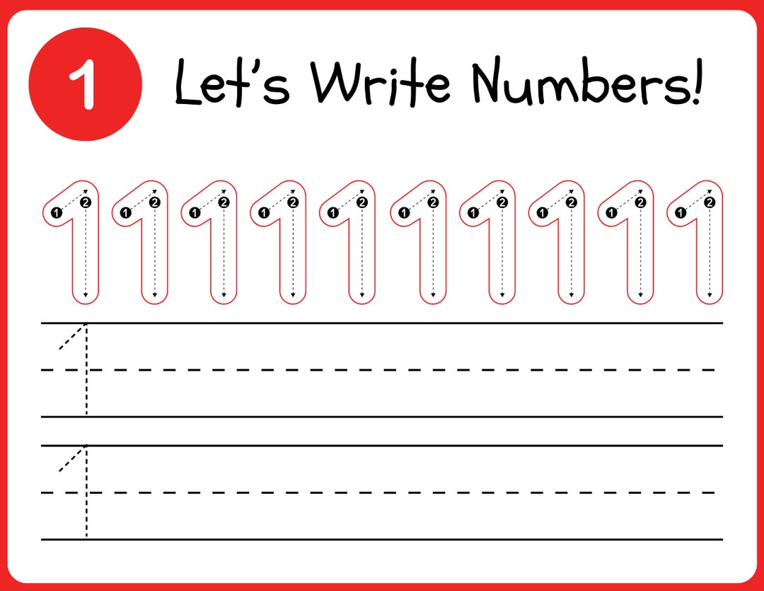 Let's Write Numbers 1 to 5 Printable - Etsy