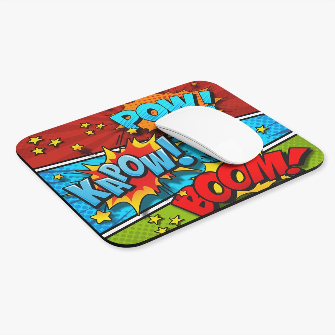 Rectangle Mouse Pad, Retro Pop Art, "pow Kapow Boom", Fun Gamer Desk ...