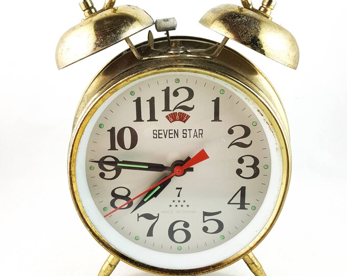 Seven Star Monogram Silver Bell Alarm Clock - Etsy