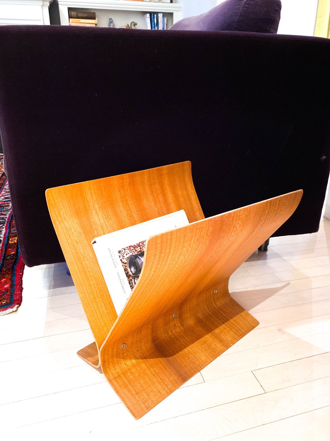 Modern Bentwood MCM Magazine Rack by Paul Rowan for Umbra Rosewood ...