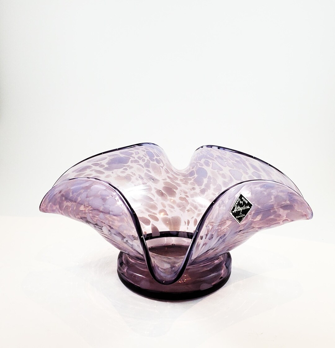 Gorgeous Vintage Altaglass Blue Art Glass Bowl Candy Dish. Fruit Bowl ...