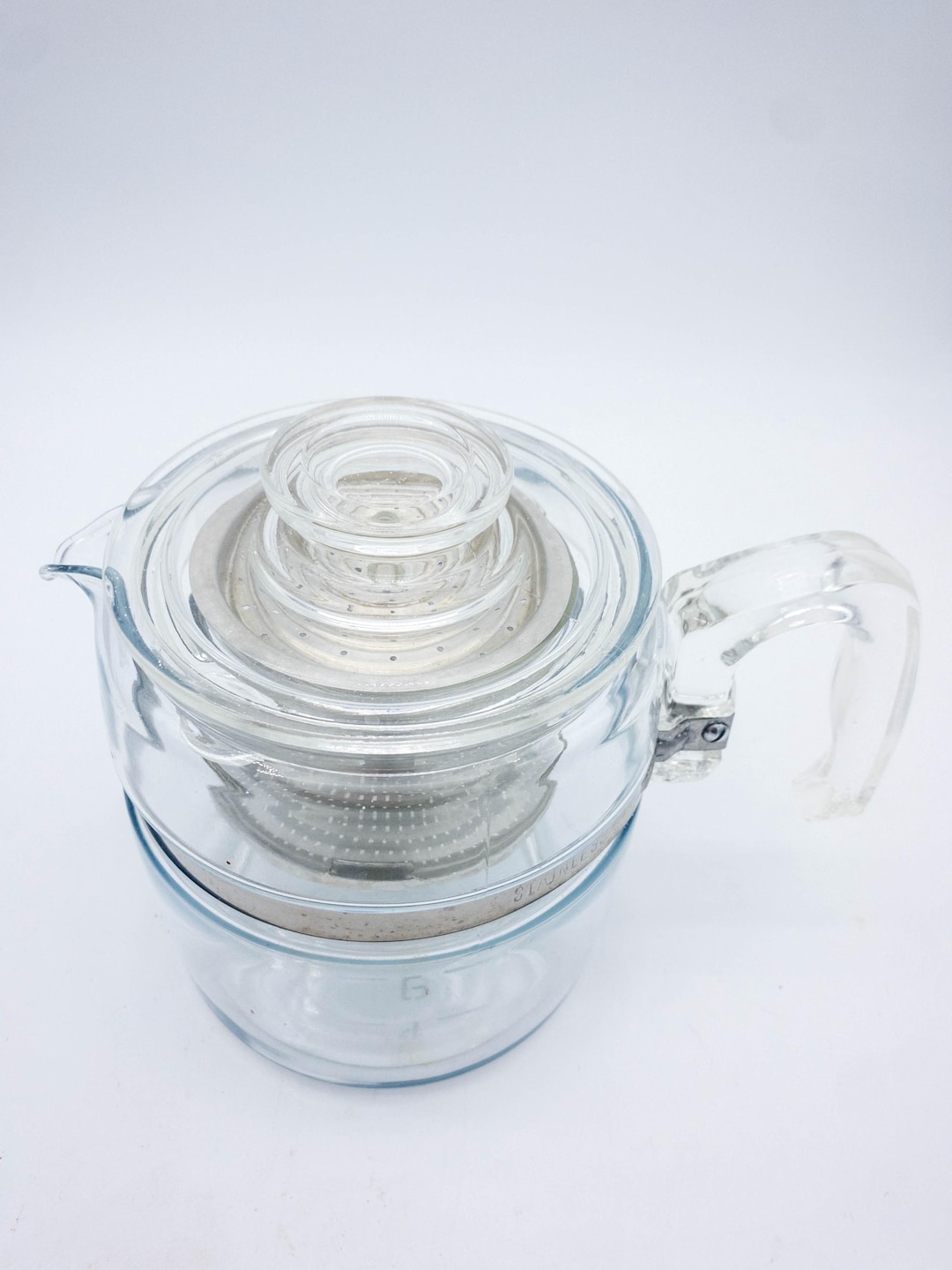VINTAGE Pyrex Flameware 6 Cup Coffee Percolator. All Parts Intact. Mid ...