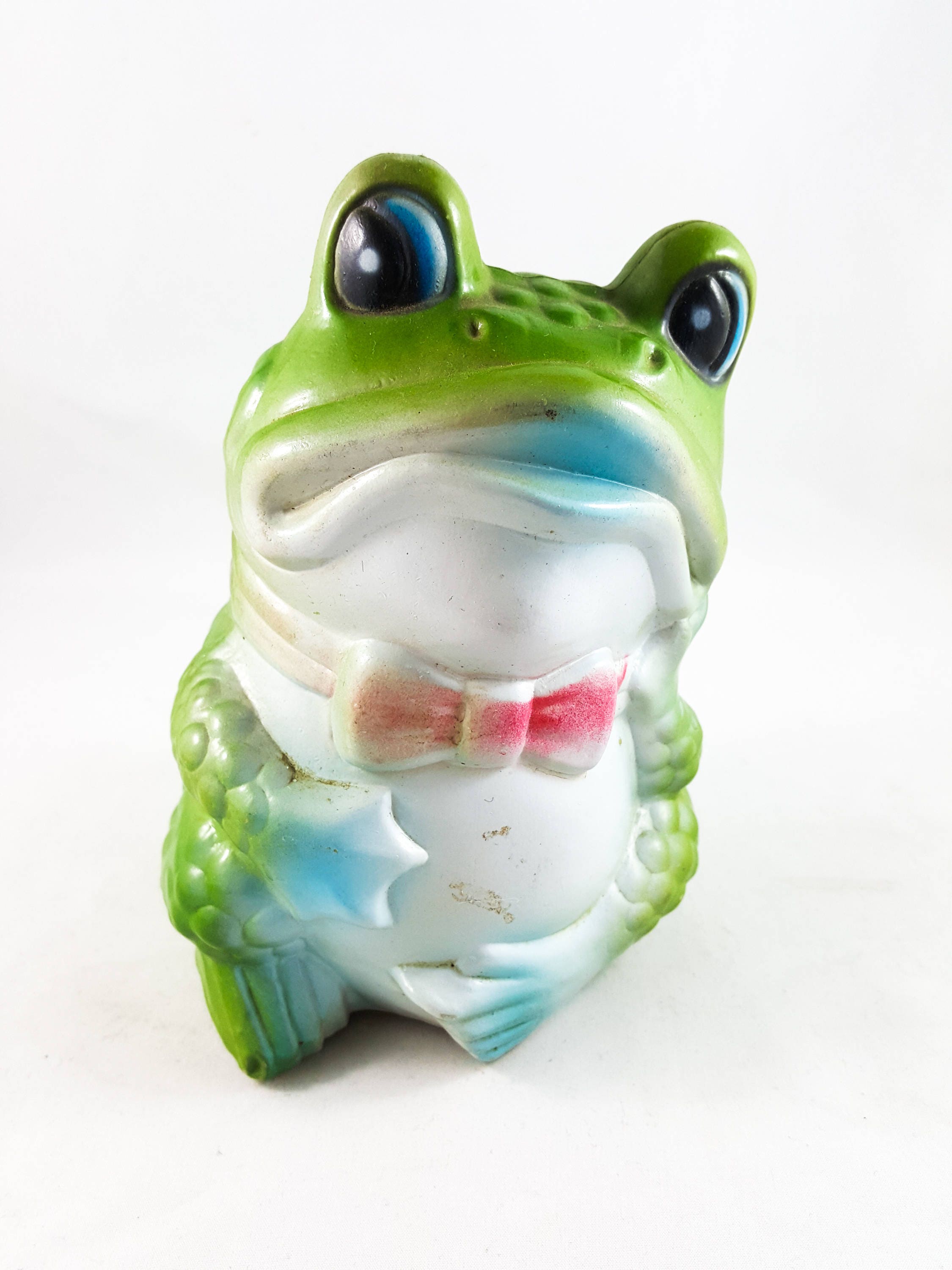 Molded Plastic Froggy Piggy Bank Collectible Kitsch Frog Bank