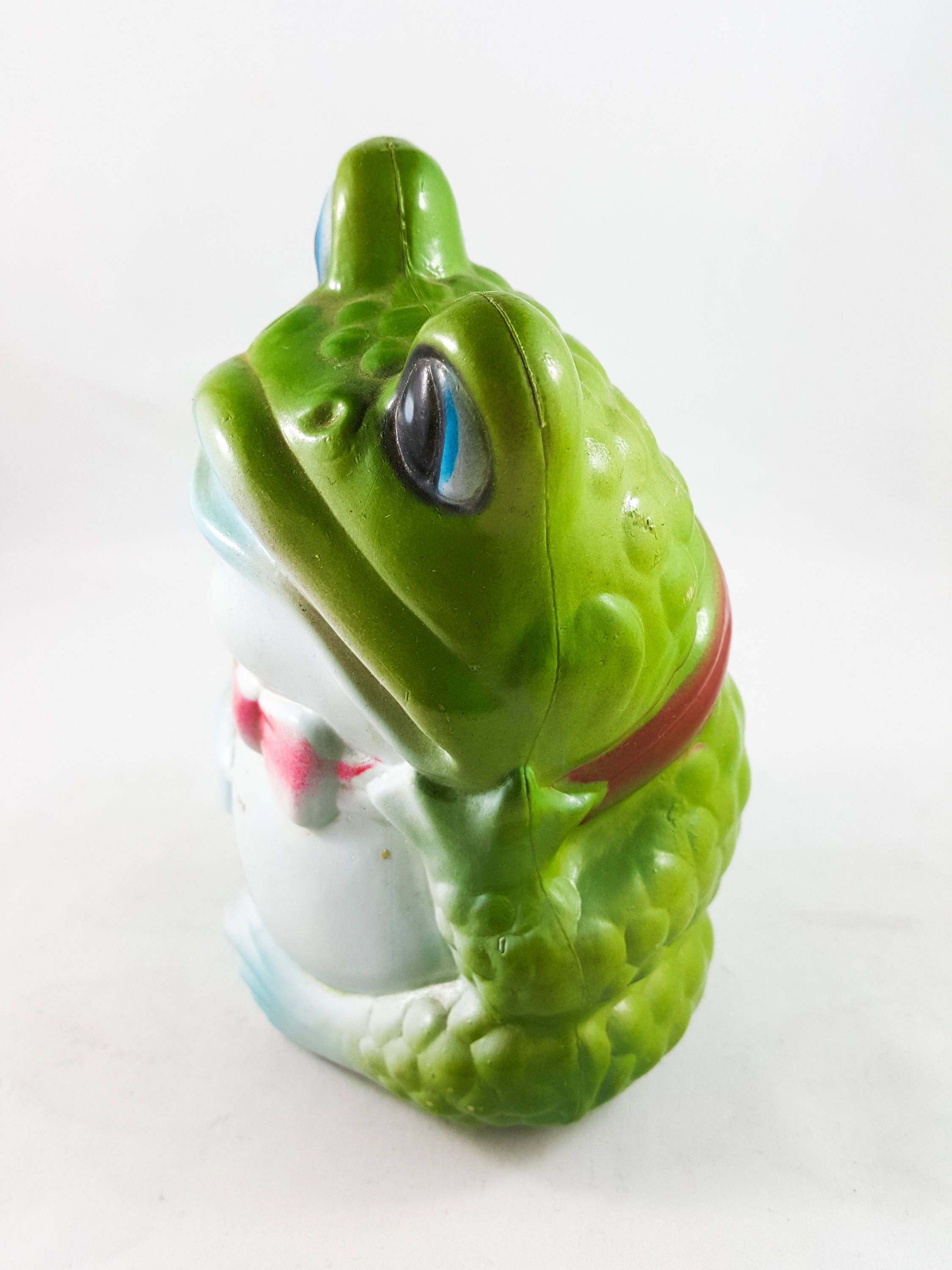 Molded Plastic Froggy Piggy Bank Collectible Kitsch Frog Bank
