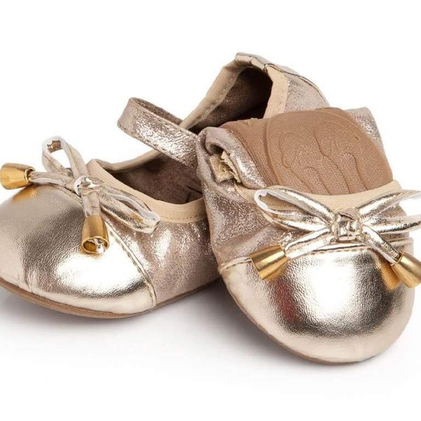 Gold Flower Girl Shoes - Etsy