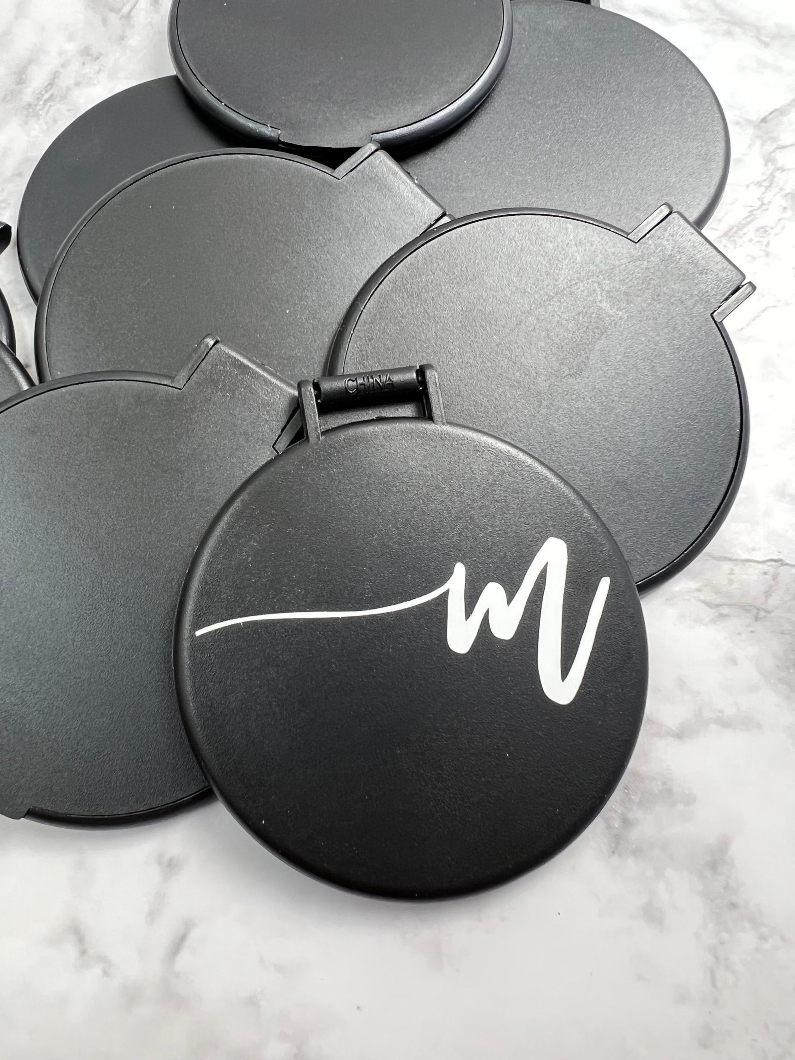 Black Compact Mirror - Small Travel Compact Mirror - Etsy