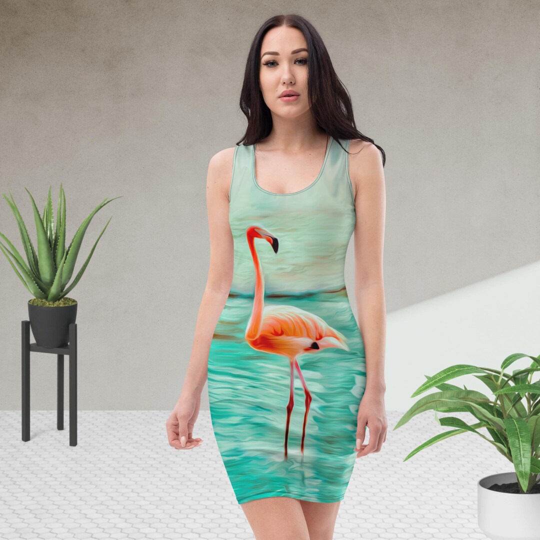 Flamingo Tank Dress | Pink Flamingo Dress | Fitted Dress | Women's Mini ...