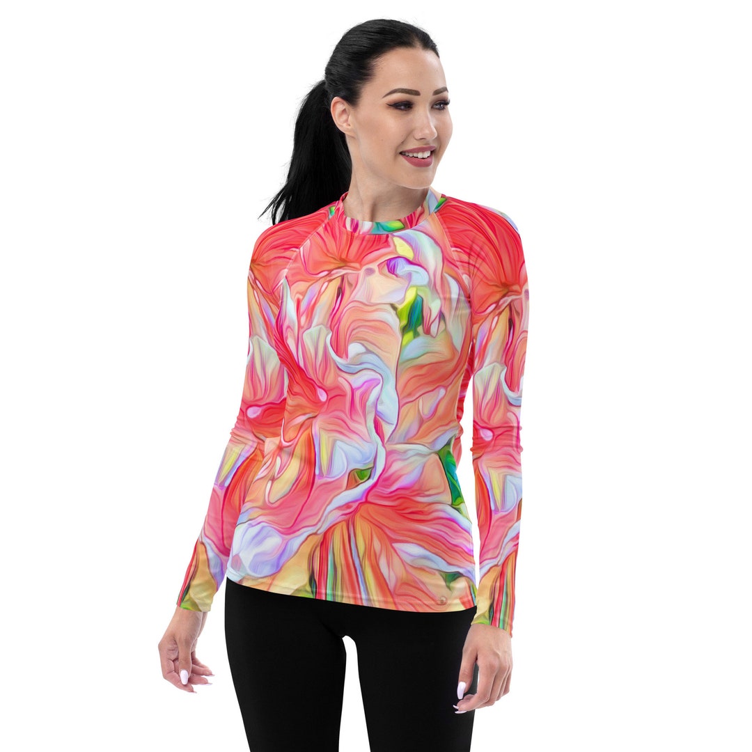 Coral Blossoms Women's Rash Guard - Etsy