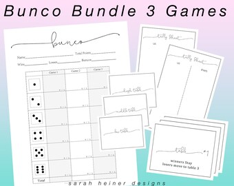 Bunco Score Sheet 6 games black and white 8.5 x 11 | Etsy