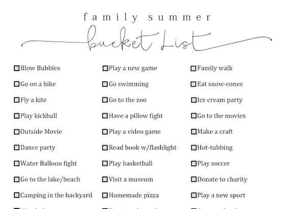 Life Bucket List Ideas