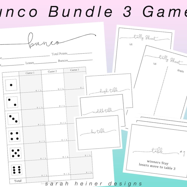 Bunco Tally Sheet - Etsy