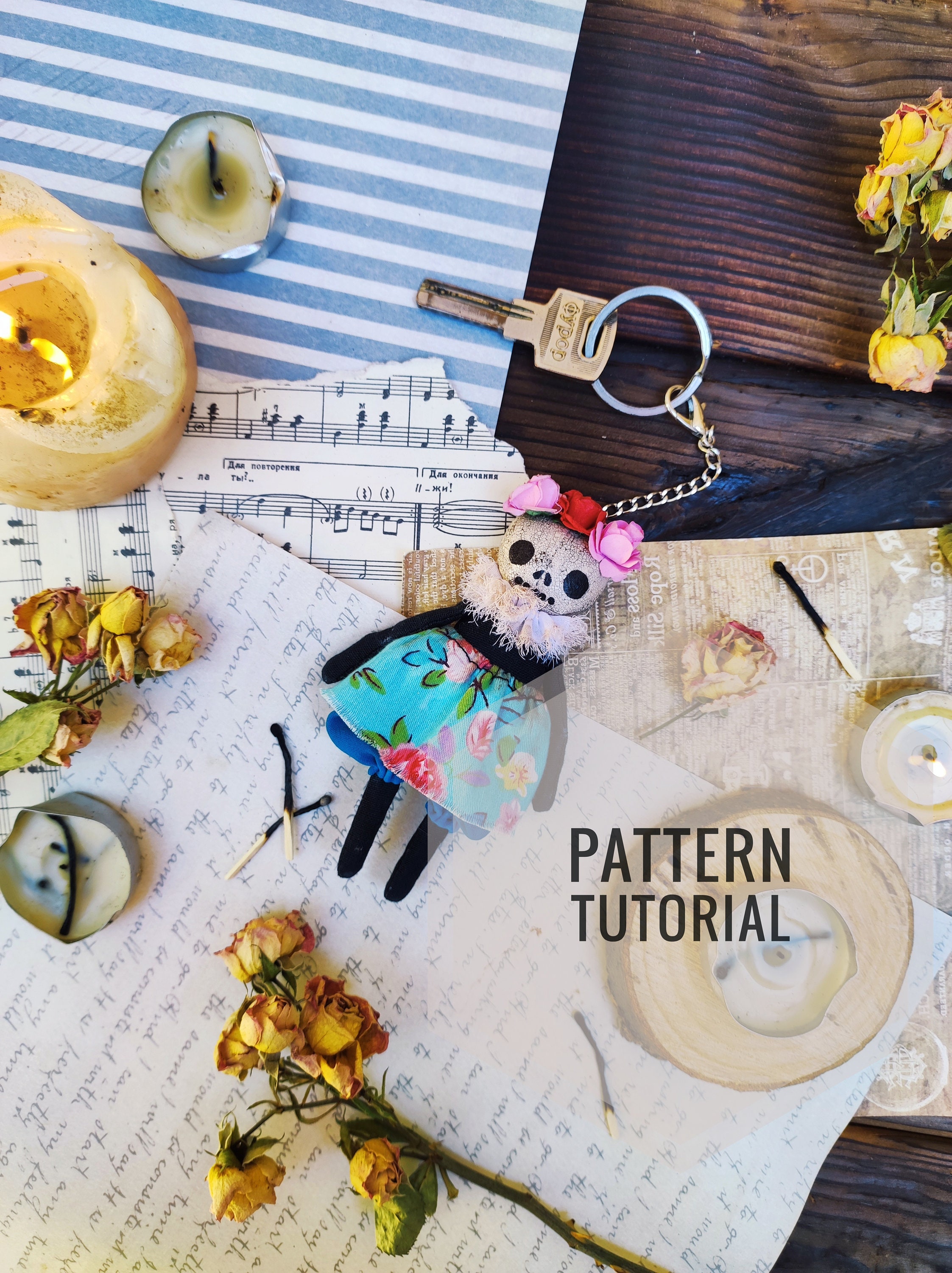 Skeleton Rag Doll Keyring PDF Pattern, Mexican Day of the Dead - Etsy