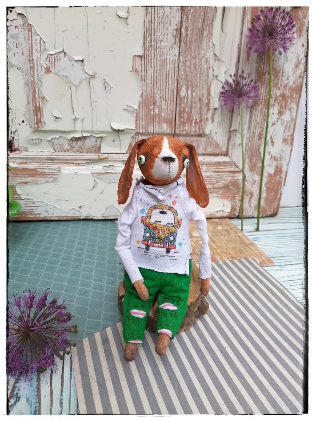 Cocker Spaniel Hippie Art Toy Animal Little Hand Doggy - Etsy