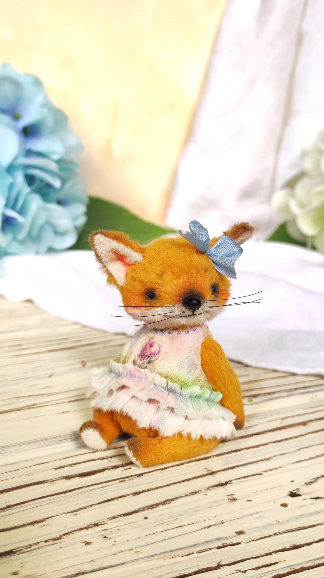Mini Teddy Fox, German Viscose, Collectible Doll (7.3cm) - Etsy