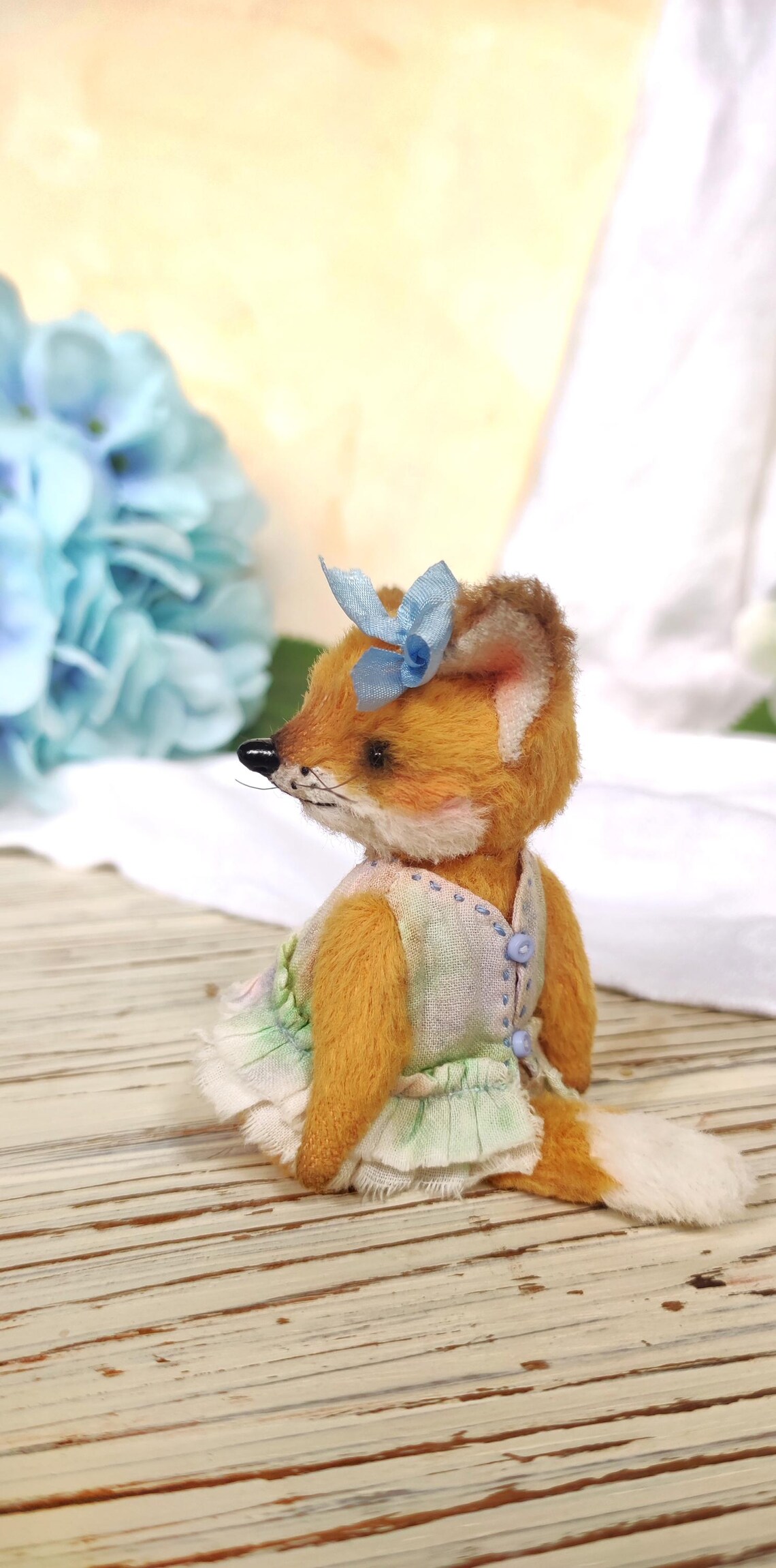 Mini Teddy Fox, German Viscose, Collectible Doll (7.3cm) - Etsy