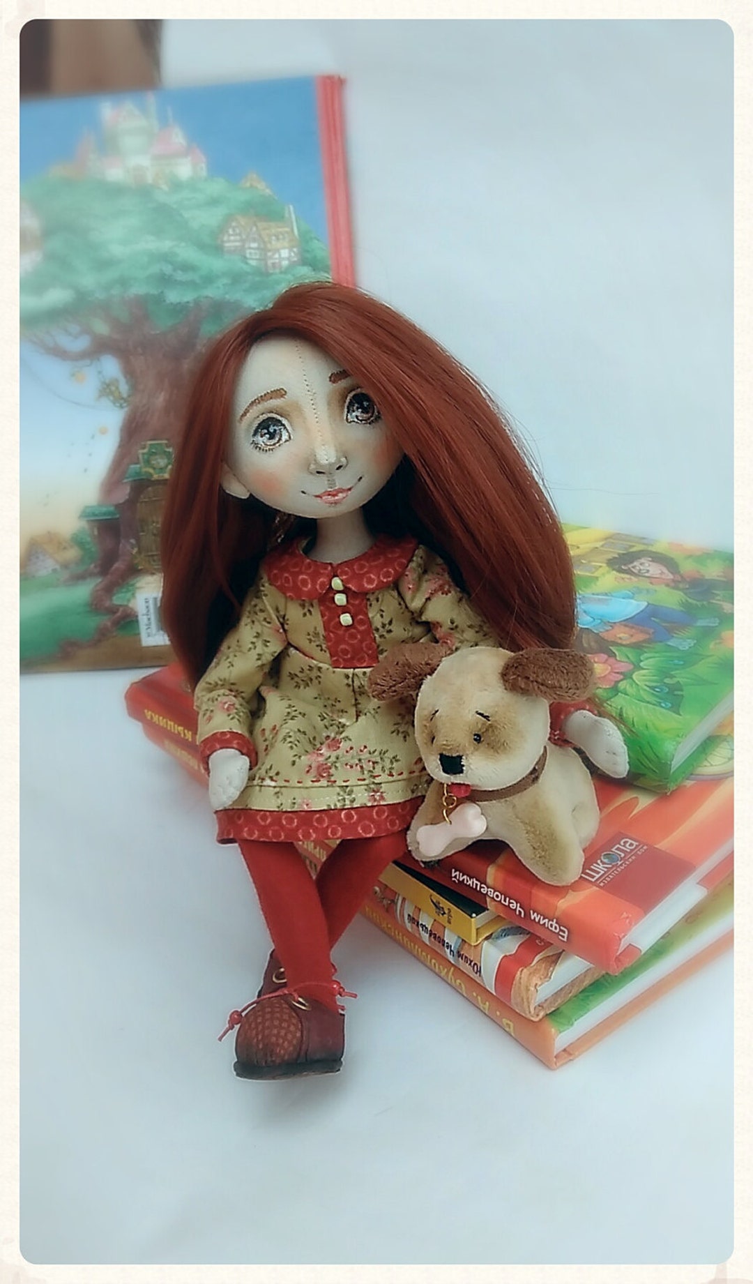 Handmade Ball Jointed Doll With Plush Puppy, 11 Inch - Etsy