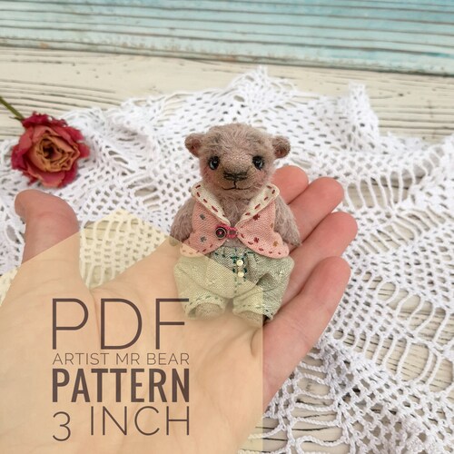 Artist Teddy Bear Sewing Pattern. PDF JPEG Format. Artist - Etsy