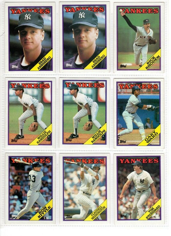 1988 Topps Major Leagues Baseball Cards New York Yankees Set | Etsy
