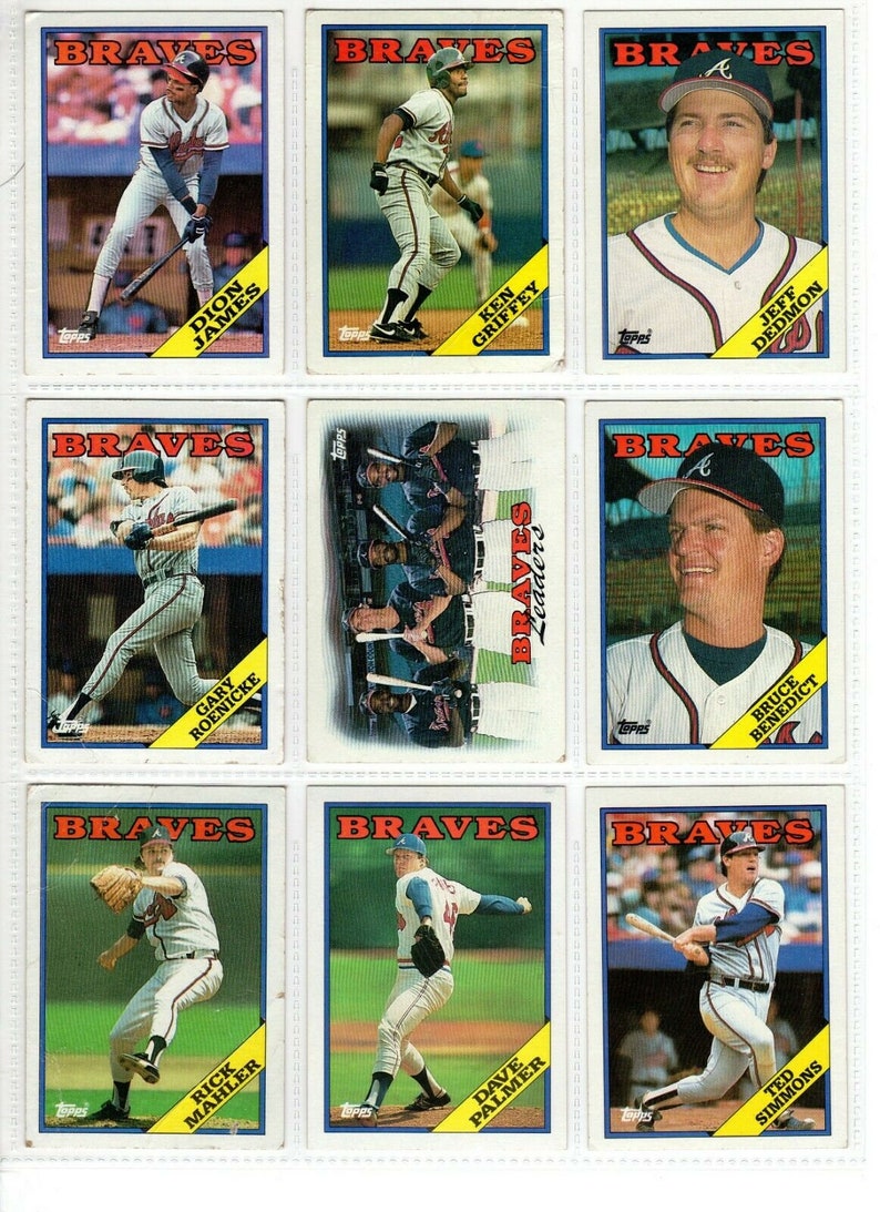 1988 Topps Major Leagues Baseball Cards Atlanta Braves Set Of 18 - Etsy