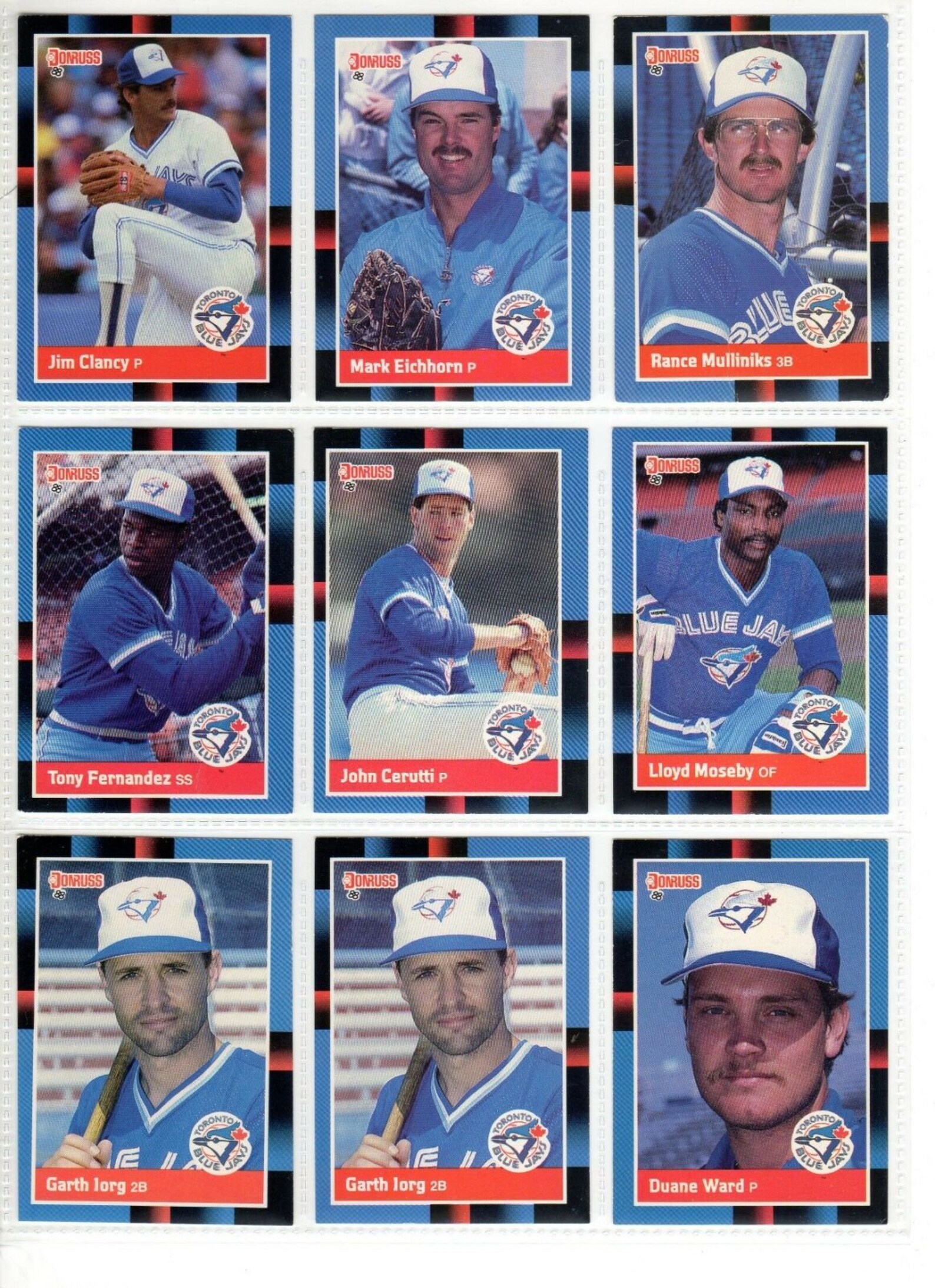 1988 Donruss Major League Baseball Cards Toronto Blue Jays Set Of 11 - Etsy