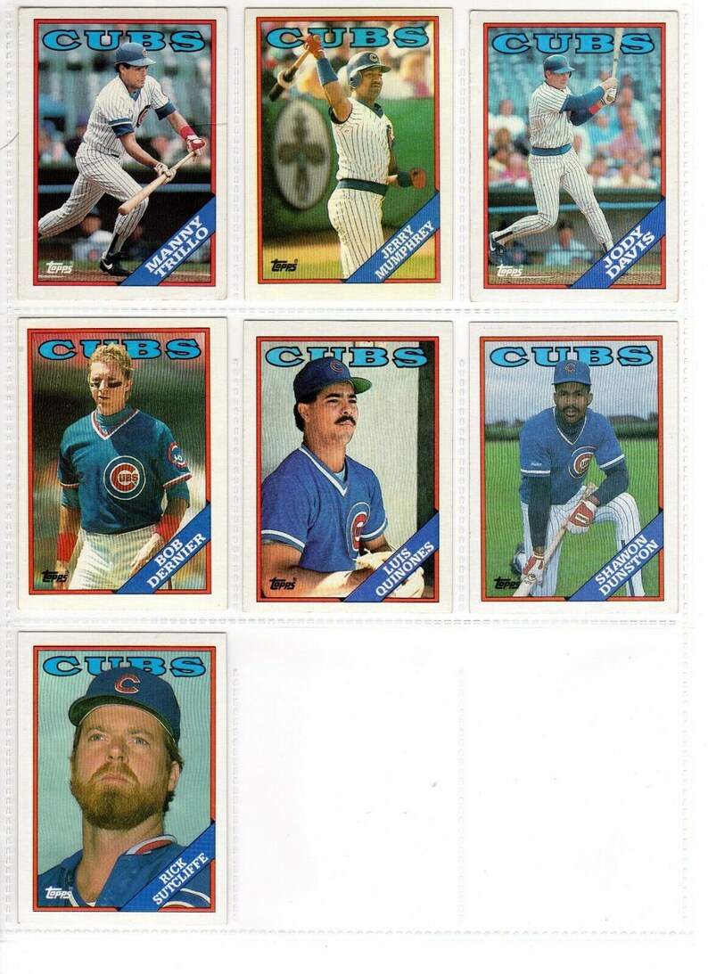 1988 Topps Major Leagues Baseball Cards Chicago Cubs Set of 16 - Etsy