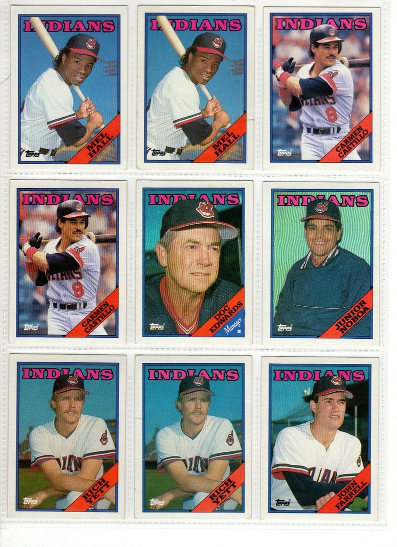 1988 Topps Major Leagues Baseball Cards Cleveland Indians Set - Etsy
