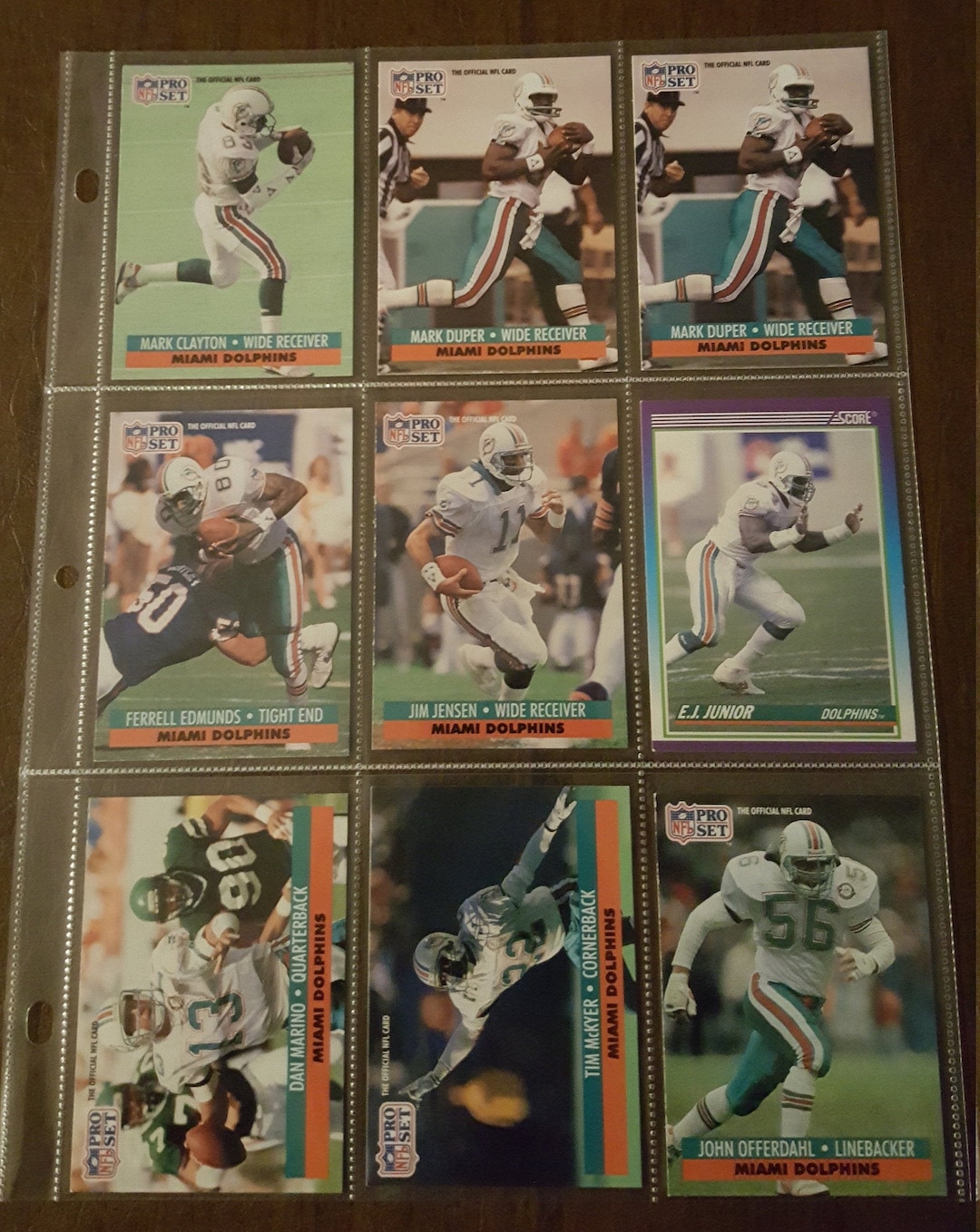 Miami Dolphins Football Cards Set of 14 Pro Set 1991 and Score 1990 - Etsy